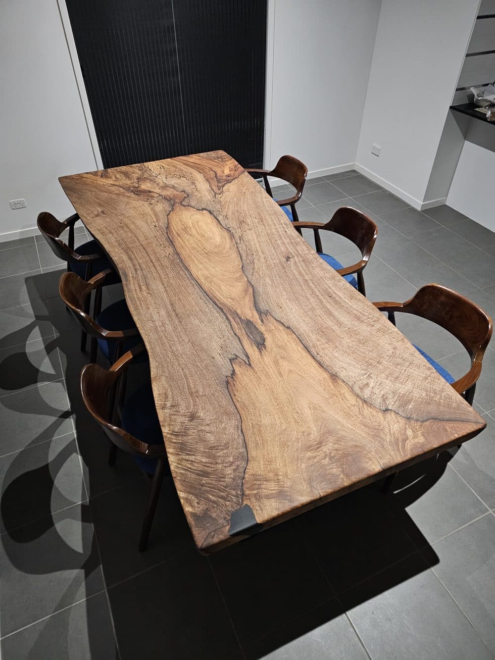 Dark Mango Live Edge Timber Slab Dining Table | Creative Timber World ...